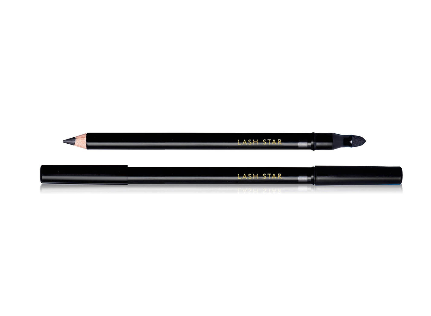 Jet Black Kohl Eyeliner Pencil with Smudge Brush Tip | Lash Star Beauty